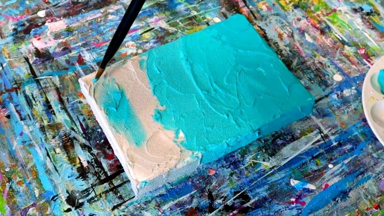 Abstract Acrylic Painting Texture WITH CERAMIC STUCCO PASTE! - YouTube