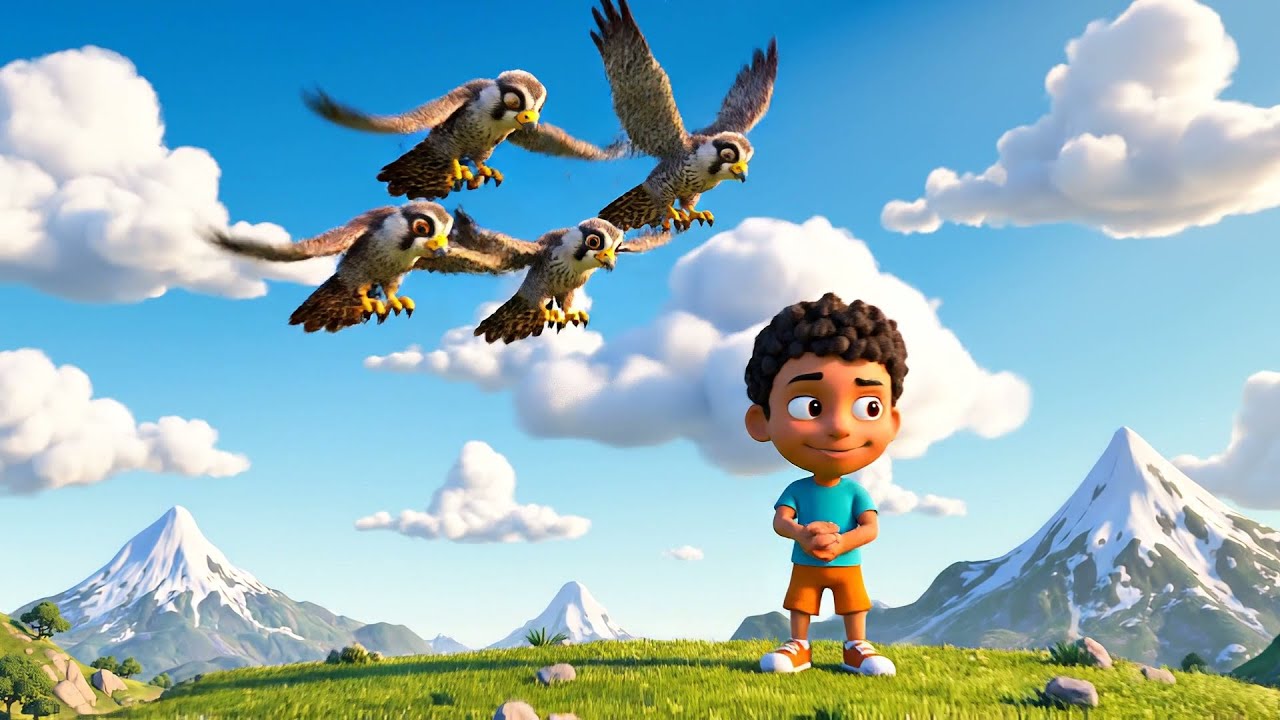 Diving Falcons Counting Song | Five Little Falcons in the Sky | Kids ...