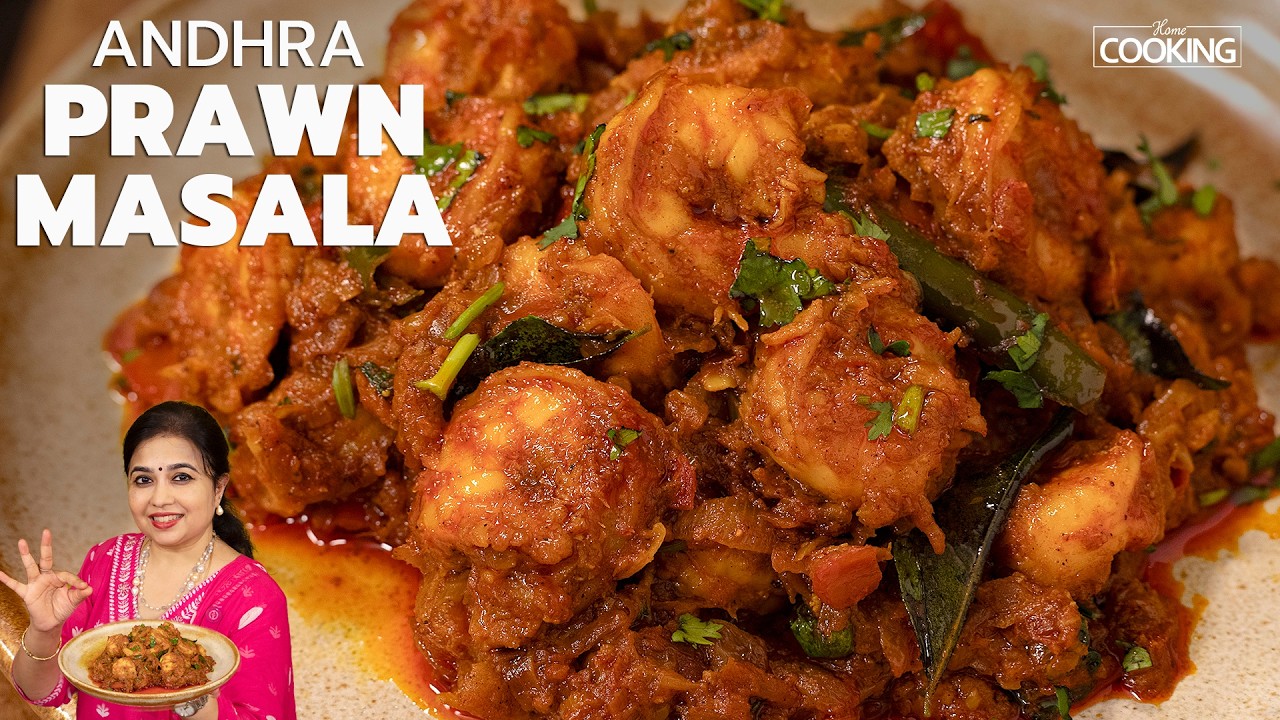Prawn Masala Recipe | Authentic Andhra Style Prawns | Spicy Seafood ...
