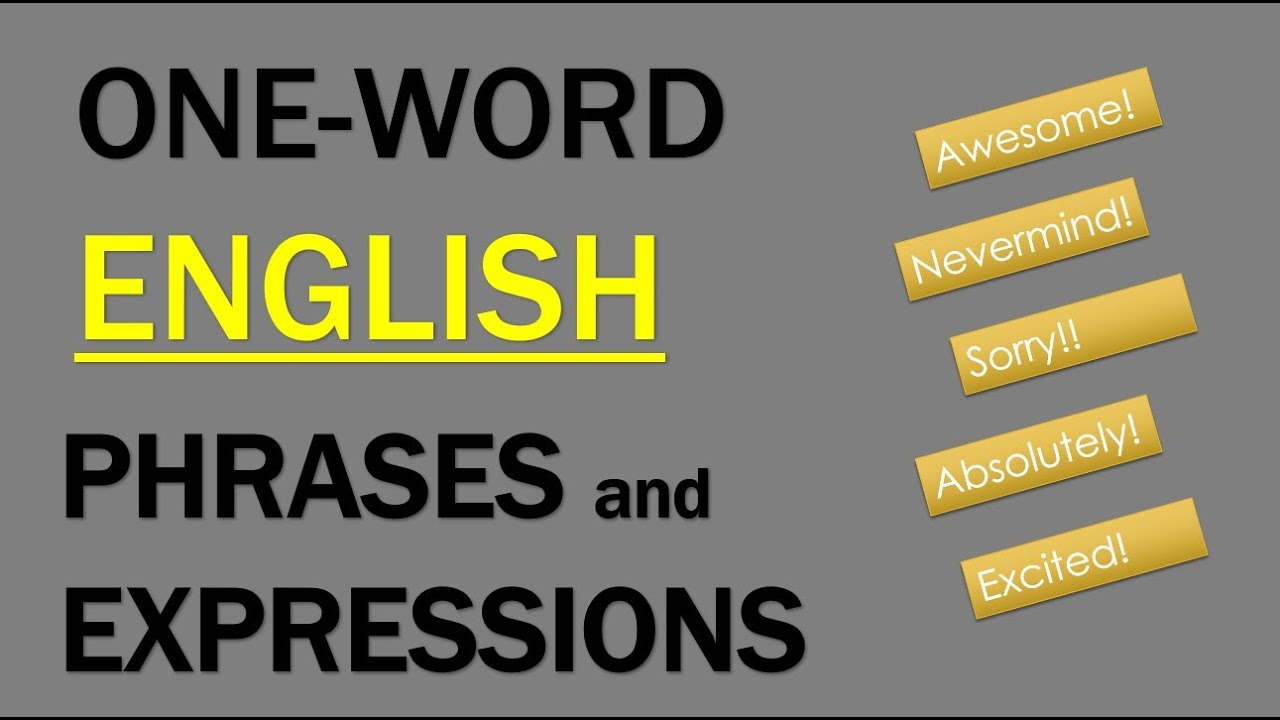 English Most Important One-Word Phrases - YouTube