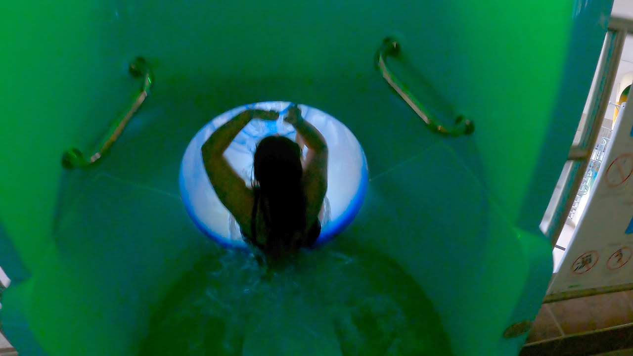 Scary Blue Water Slide at Miskolc Ellipsum 🇭🇺 - YouTube