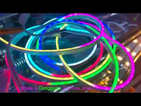5V UCS1903 RGB LED neon light ribbon - kutop.com - YouTube