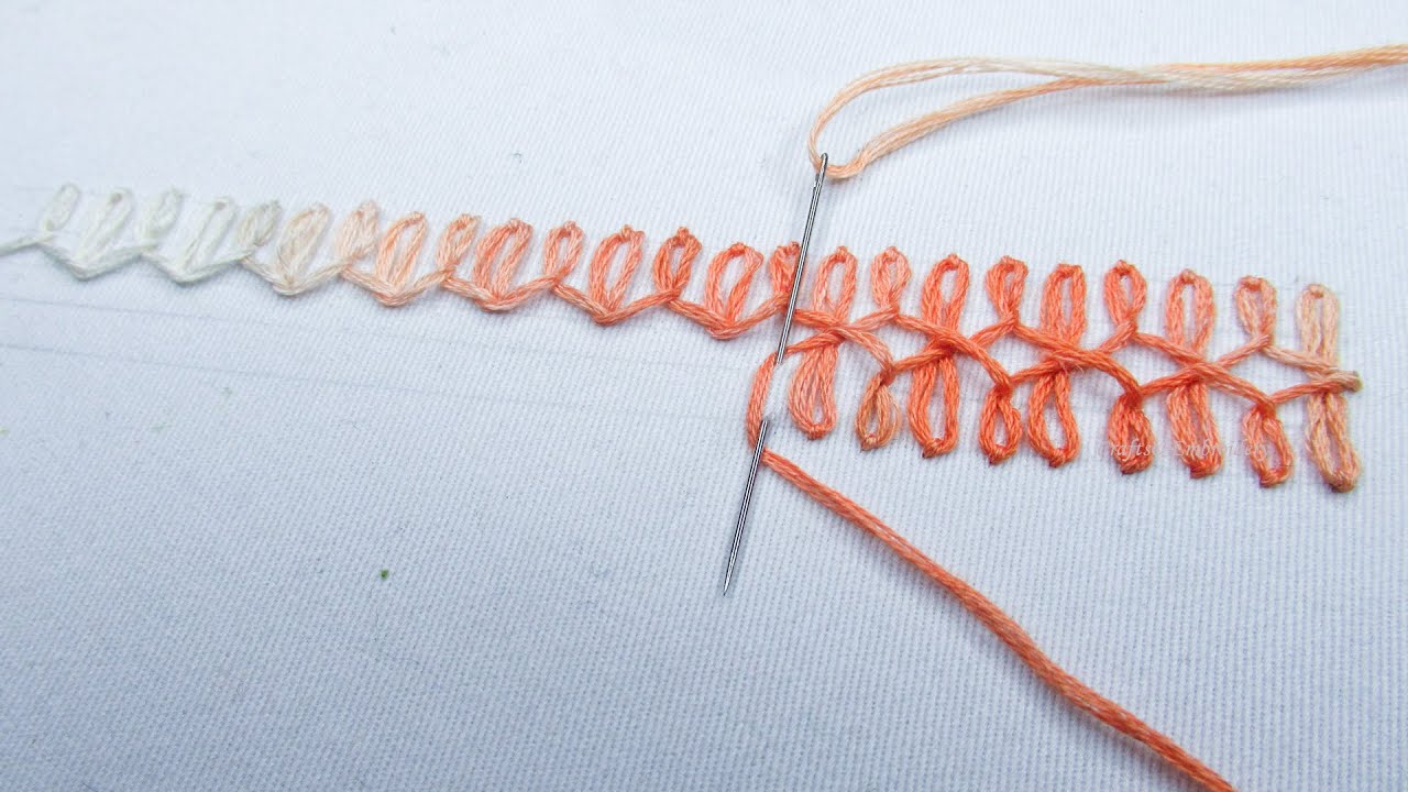 Hand Embroidery, Super unique basque stitch border line embroidery ...