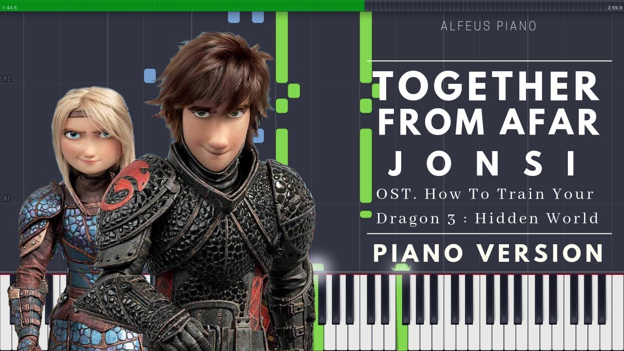 TOGETHER FROM AFAR - Jonsi (Ost. How To Train Your Dragon 3) | Piano ...