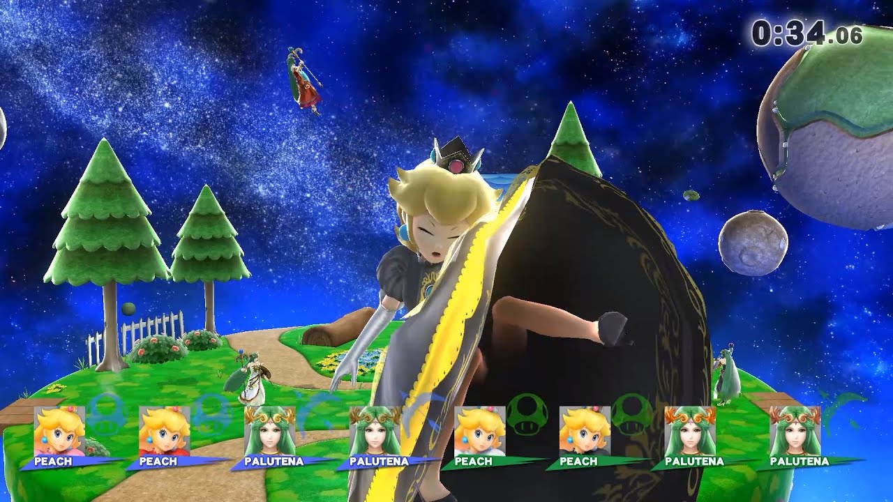 Smash Wii U - Team Peach and Palutena Battle (Only Blast and Screen KO ...