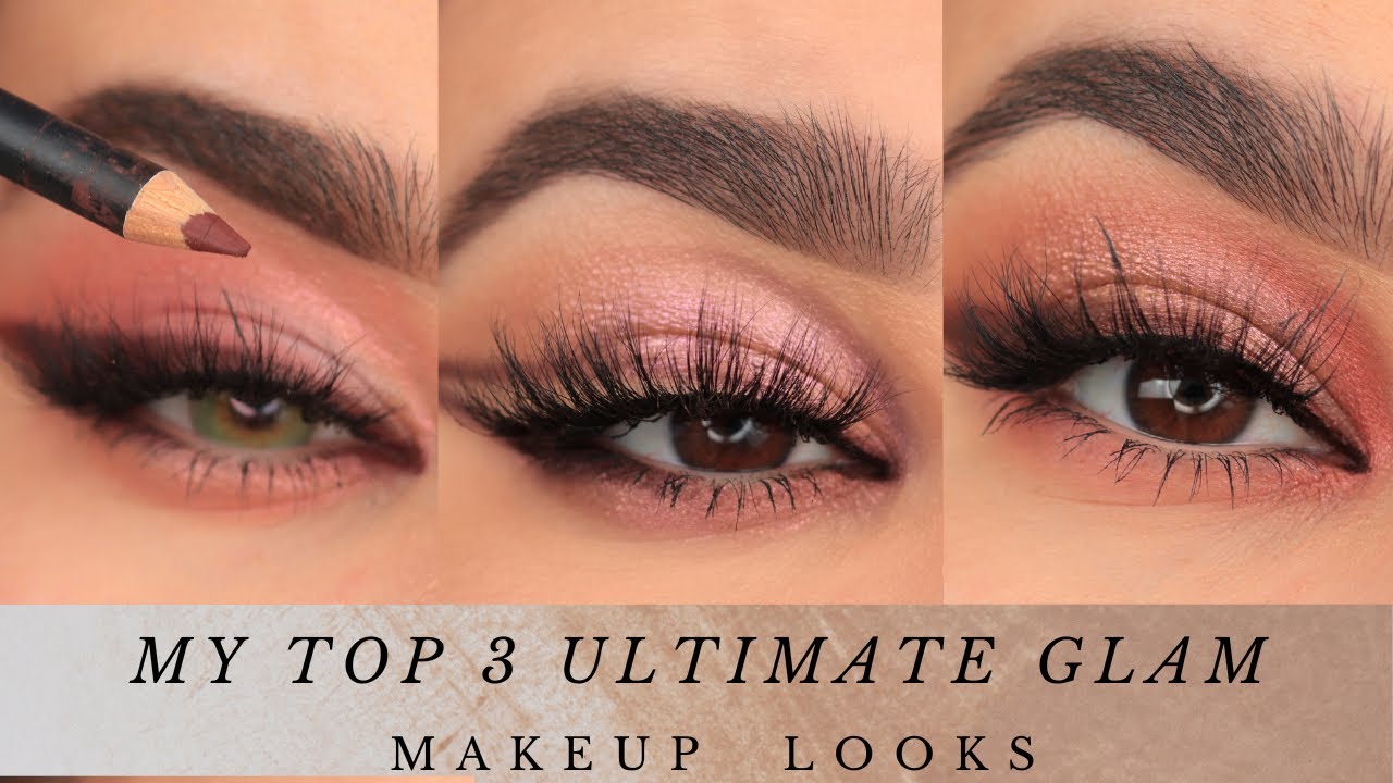 My Top 3 Ultimate Glam eyeshadow looks - YouTube