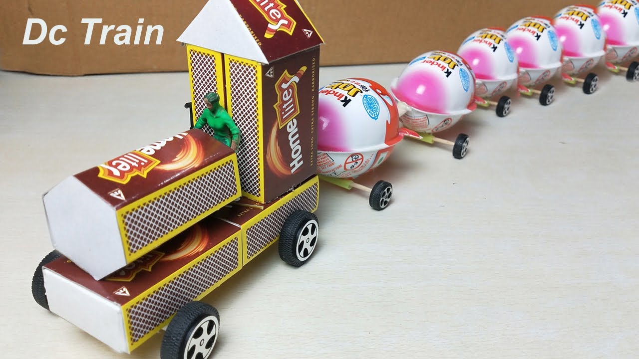 How to Make Matchbox Train, Car at Home - Diy Toy | माचिस की रेलगाड़ी ...
