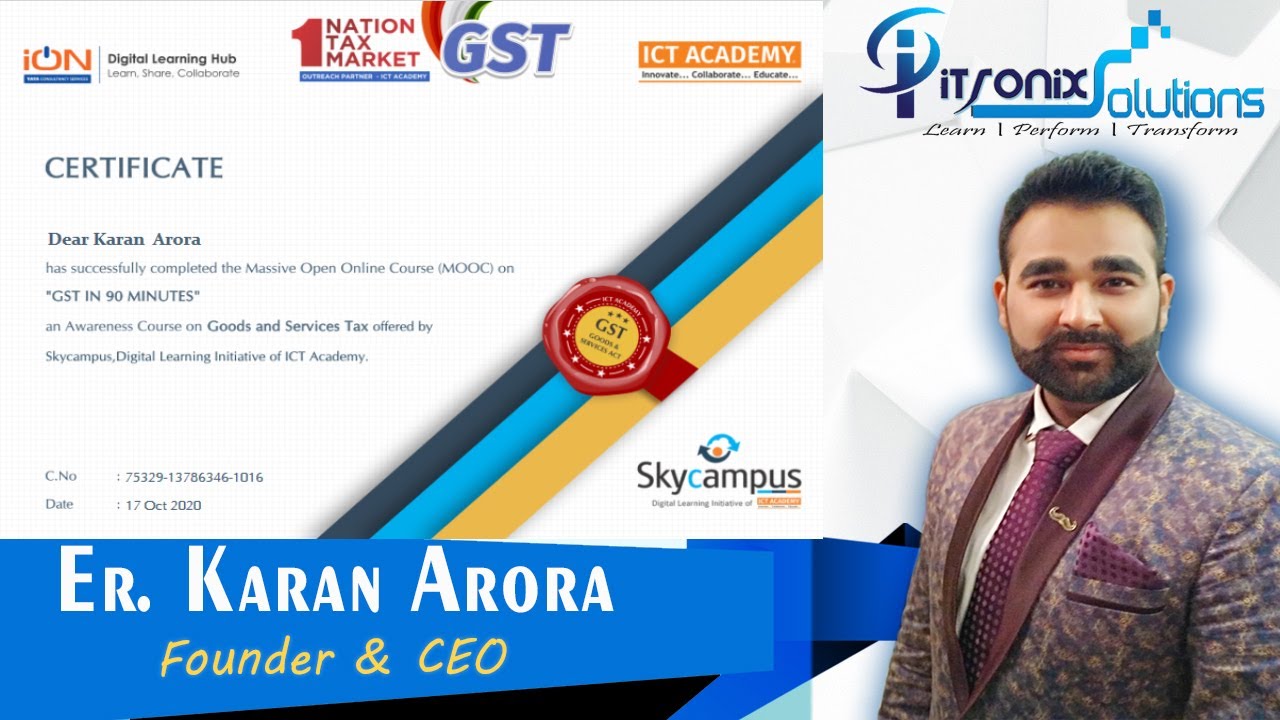 GST Free Online Course with Certificate | GST - Goods And Service Tax ...