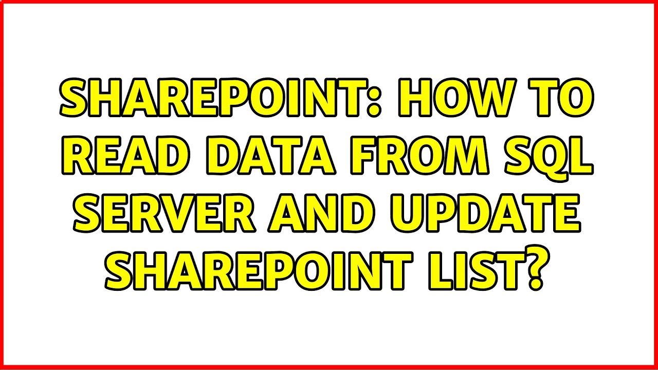 Sharepoint How To Read Data From SQL Server And Update SharePoint List sharepoint-how-to-read-data-from-sql-server-and-update-sharepoint-list