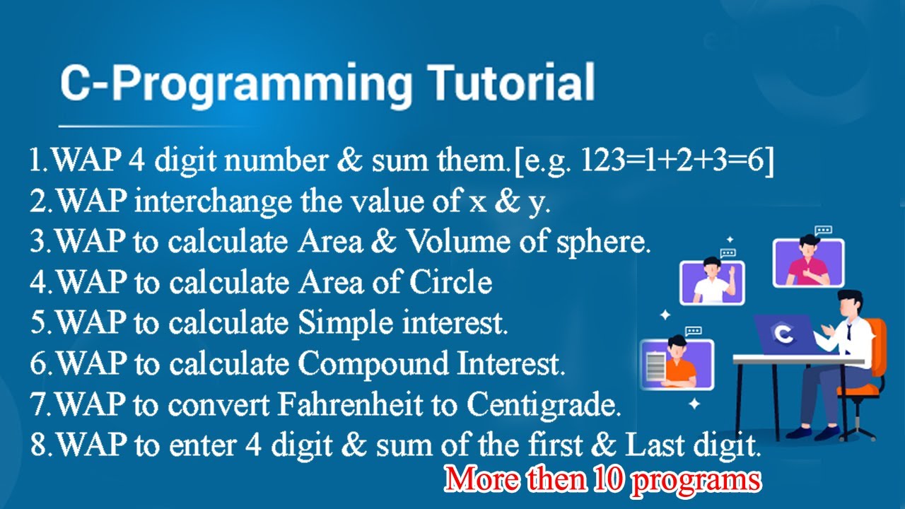 C Programming Tutorial 10 Programs C Programming Basic Programs 0899