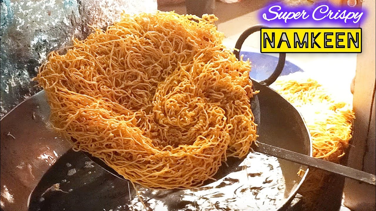 Crispy Namkeen making | Indian street food | #namkeensev #streetfood ...