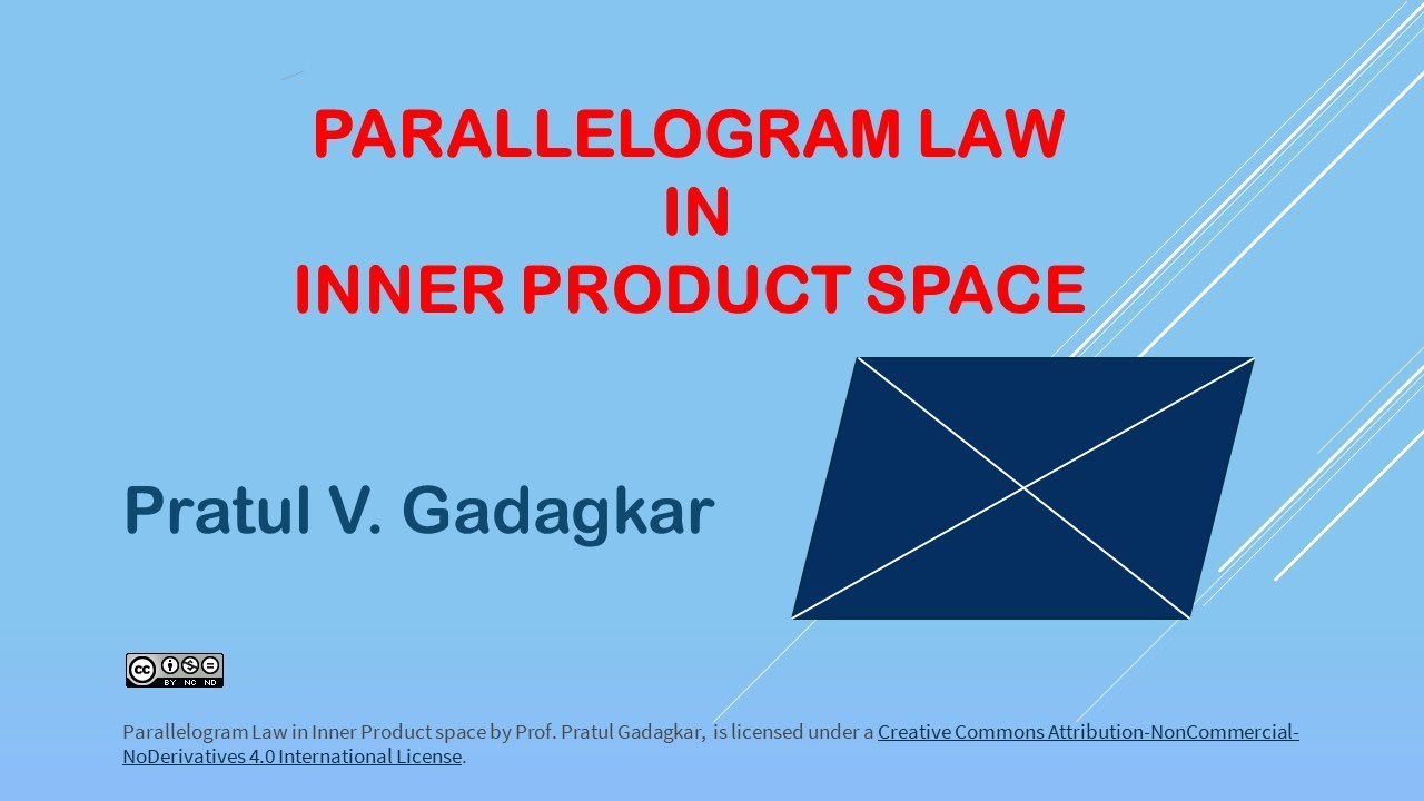 Parallelogram Law in Inner Product space. - YouTube