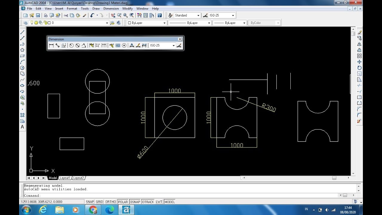 Tutorial belajar AUTOCAD 2D 3D bagian ketiga (TRIM EXTEND TRIK DAN TIPS ...