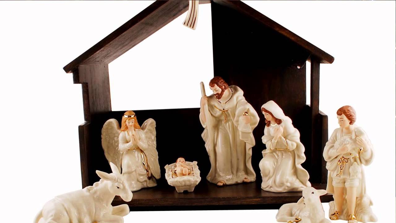 Belleek Classic Nativity Set - YouTube