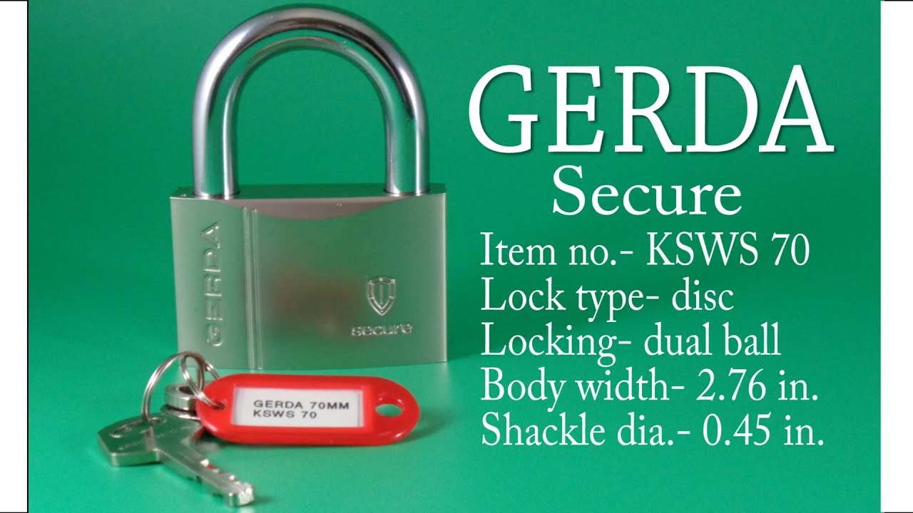 #297 GERDA Secure 70mm Padlock - YouTube