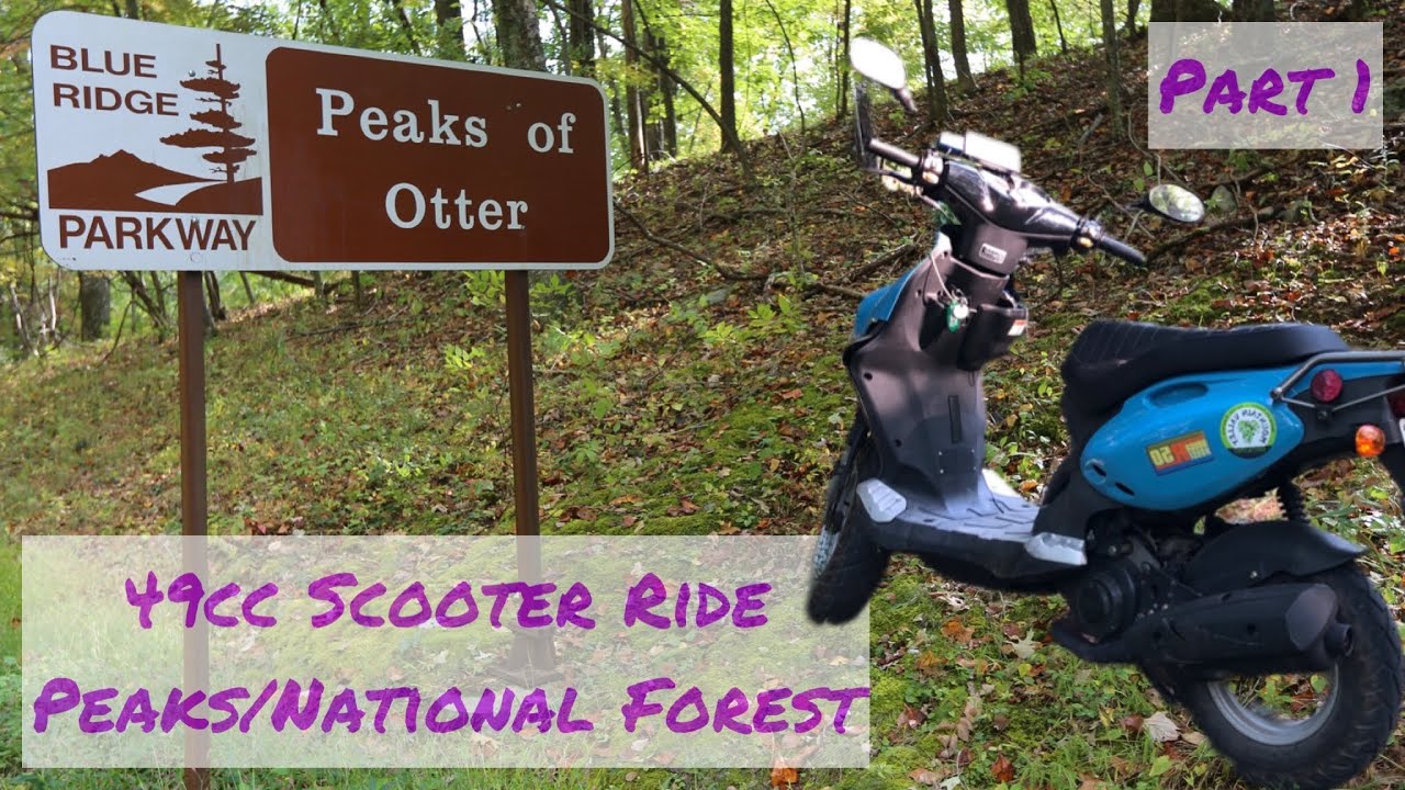 49cc Scooter Ride - Peaks of Otter / National Forest (part 1) - YouTube