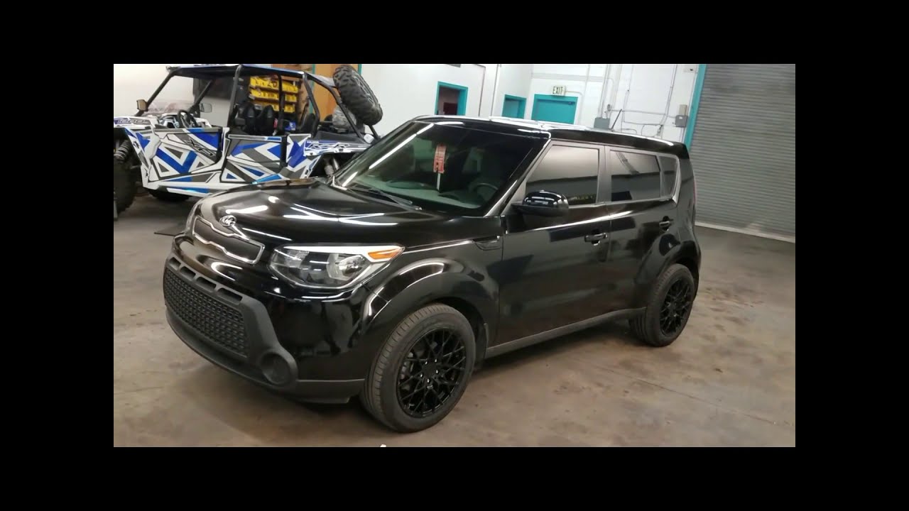 KIA SOUL GLOSS BLACK VINYL WRAP - YouTube