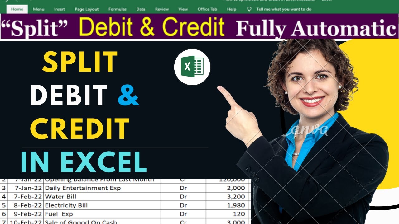 Fully Automatic SPLIT Debit And Credit in Excel | Debit & Credit in Accounting | Learning Center ...