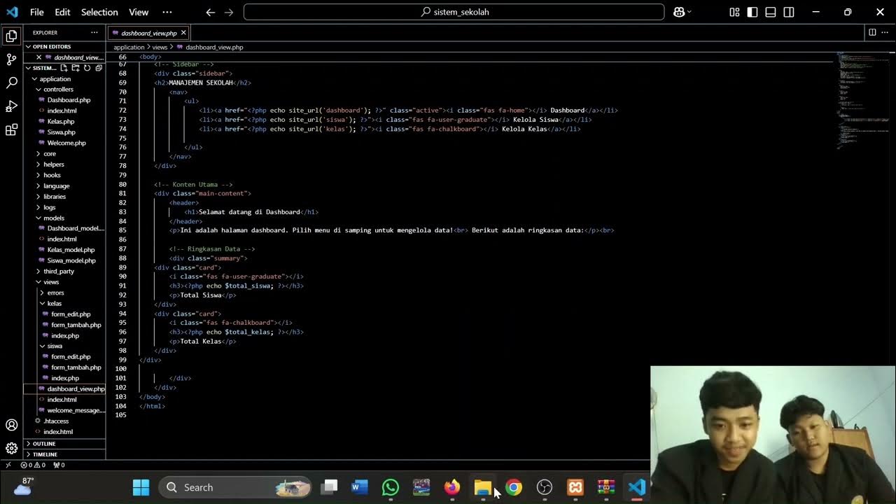 SISTEM MANAJEMEN SEKOLAH DENGAN FRAMEWORK CODEIGNENITER 3 - PEMROGRAMAN WEB 2 - YouTube