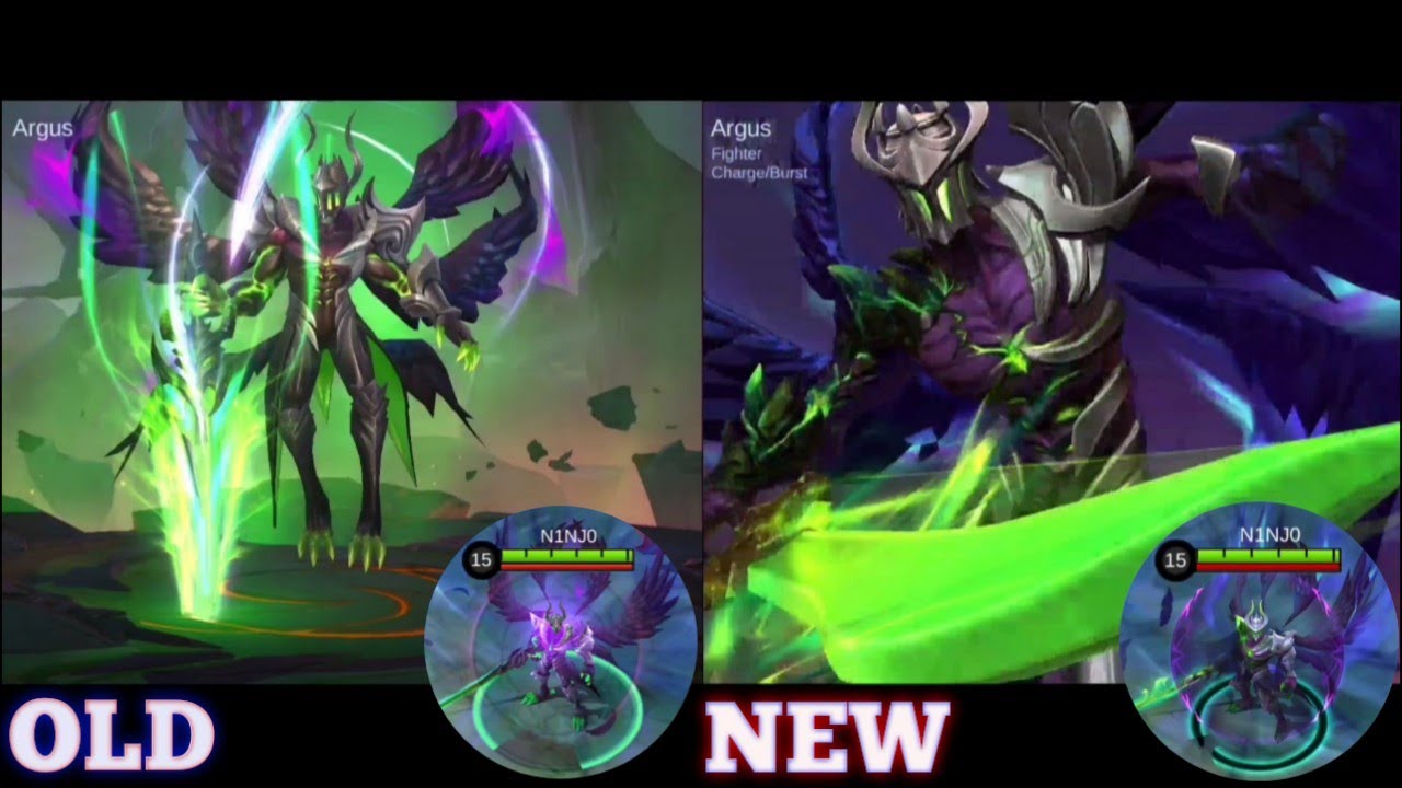 Revamped Argus | Side by side comparison of the Old and New Argus mlbb ...