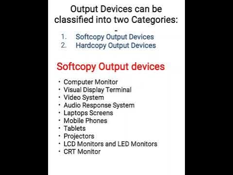 Output devices of computer what are output devices Hardcopy output ...