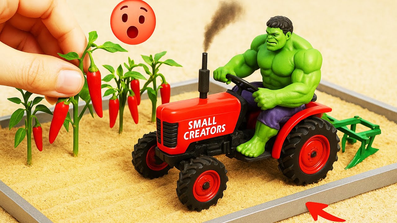 Building mini farm with mini tractor modern plough machine science projects, diy mini ...