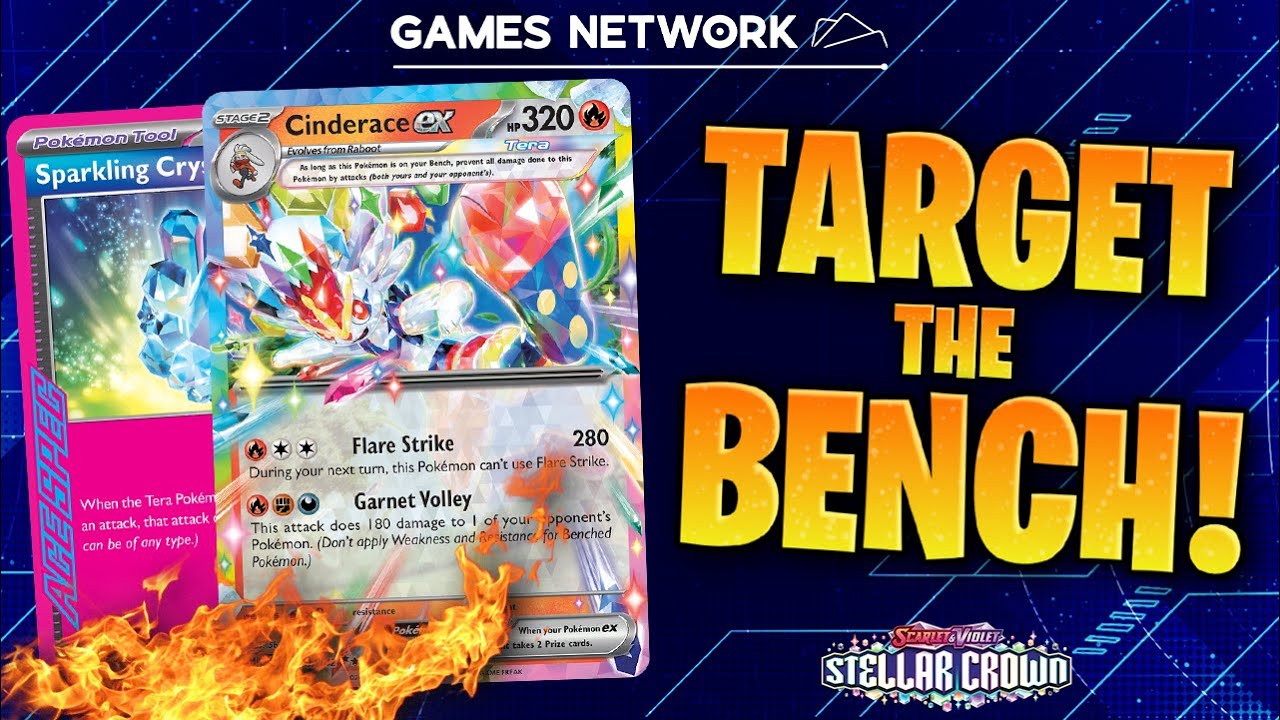 Target the Bench Pokémon! - Cinderace ex Deck Profile (Stellar Crown) ️ ...
