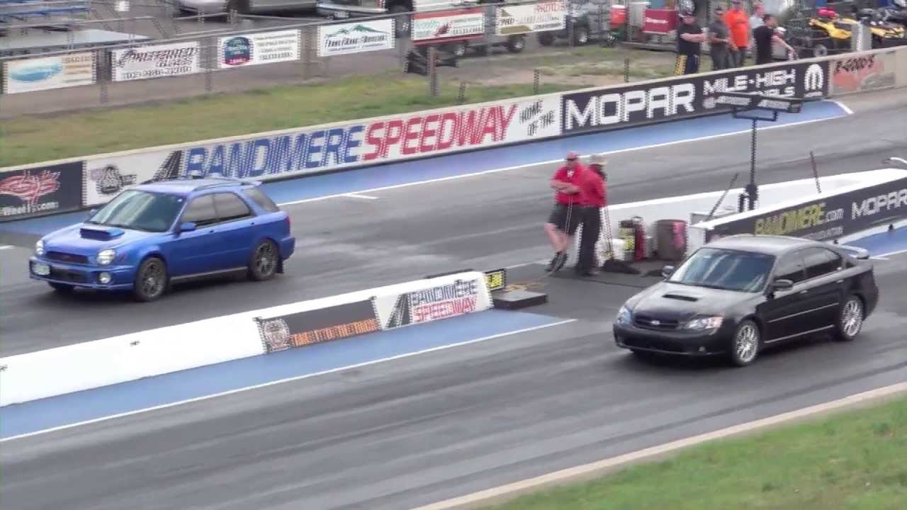 Subaru WRX vs Subaru Legacy Drag Race - YouTube