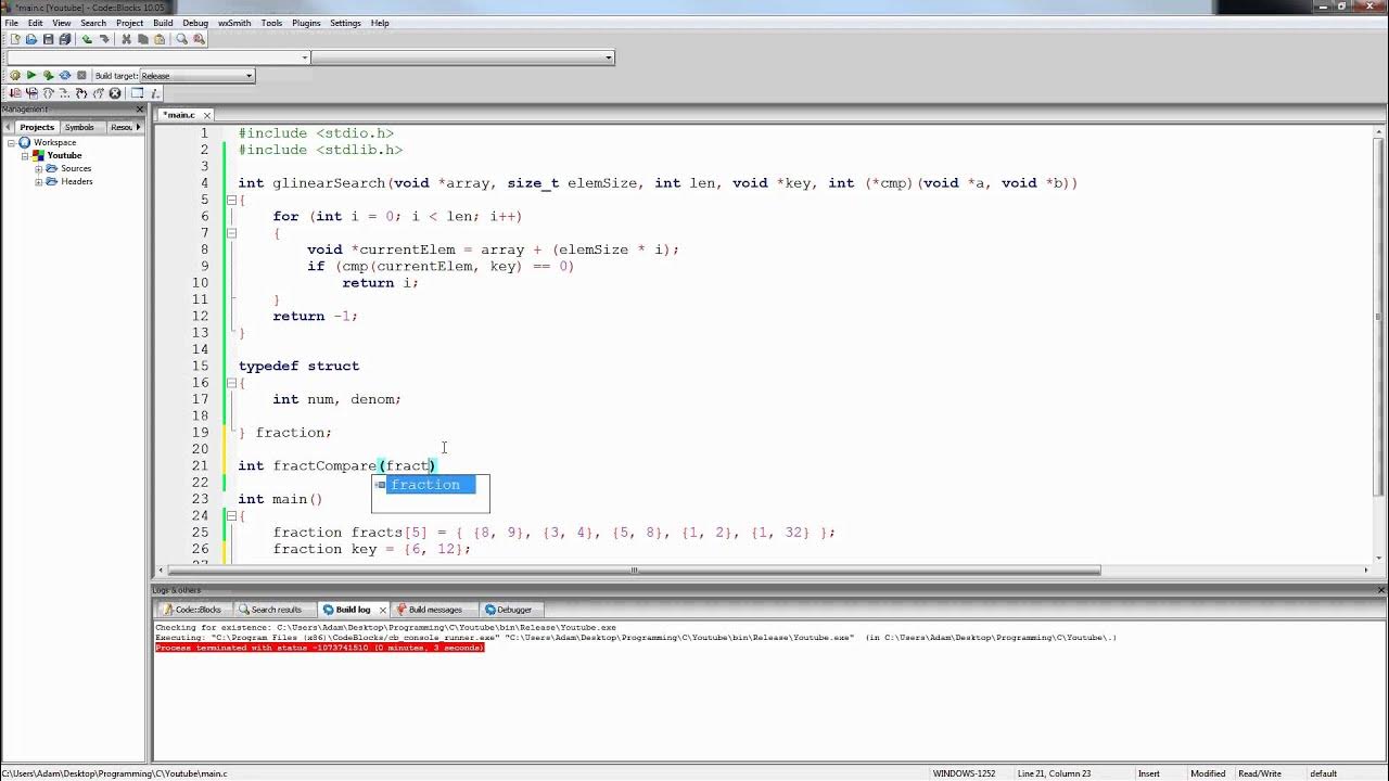 C Programming Tutorial 82, Generic Linear Search - YouTube
