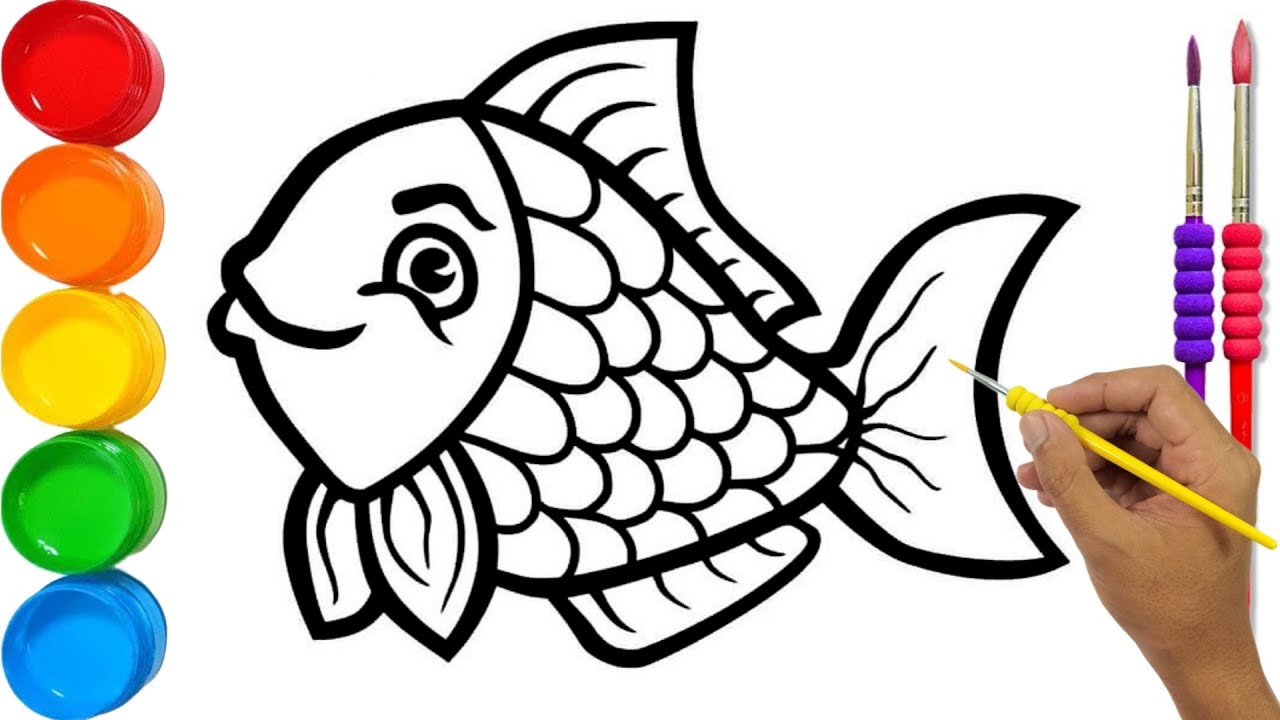 How to Draw Fish for Kids and Toddlers Step by Step - YouTube