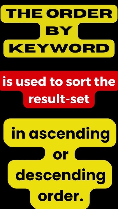 Order By Keyword Sql Sqltutorial Sqlforbeginners Sqlserver Coding Database Programming