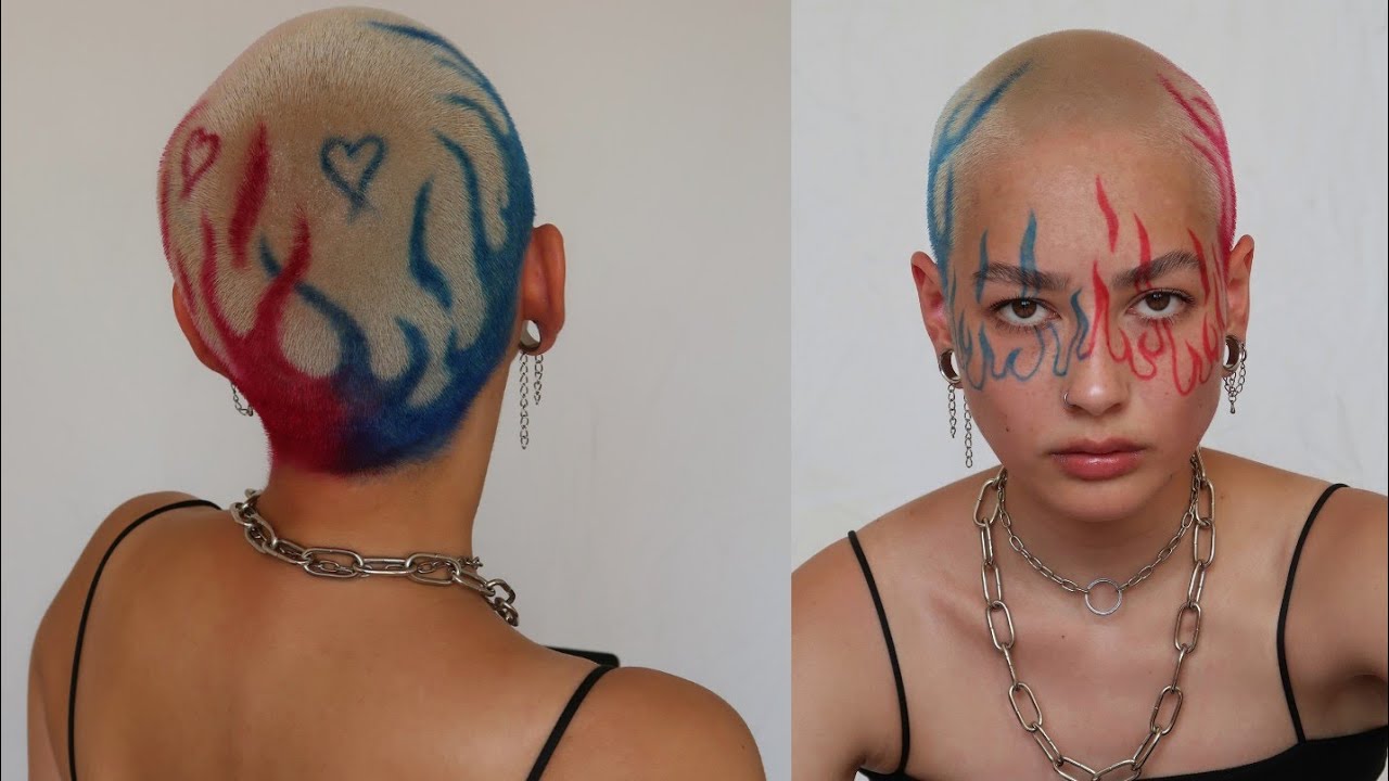 painting flames on my head - YouTube