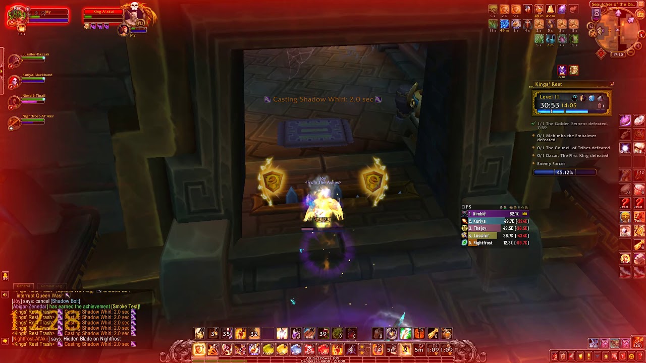 Kings' Rest Mythic +11 score +1 FORTIFIED BOLSTERING SKITTISH AWAKENED ...