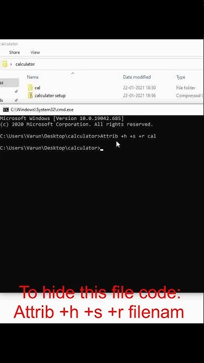 How To Hide Any File Through CMD Command - YouTube