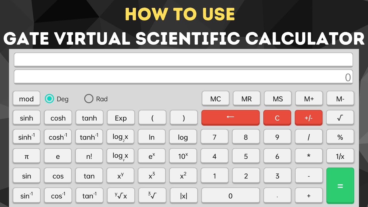 How To Use GATE Virtual Scientific Calculator GATE Scientific How To Use GATE Virtual Scientific Calculator GATE Scientific