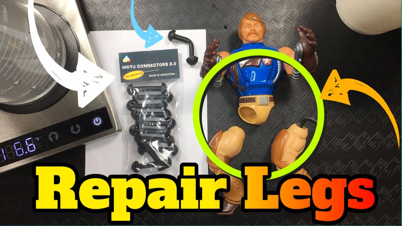 Fixing a he-man figures legs with Lea Toys he-band Masters of the ...
