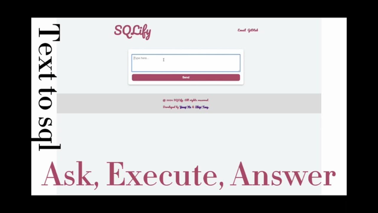 SQLify: Effortlessly Transforming Questions into Database Insights - YouTube
