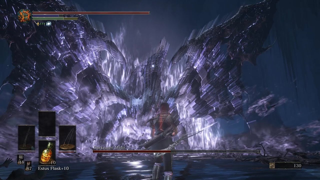 Dark Souls 3 - Mercenary (Bow Only) Boss Fight #26 - Darkeater Midir ...