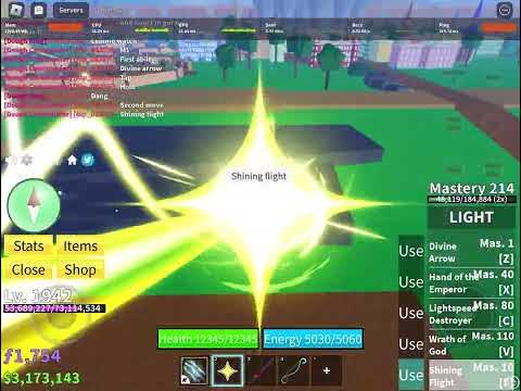 Showcasing awakened light fruit in blox fruits - YouTube