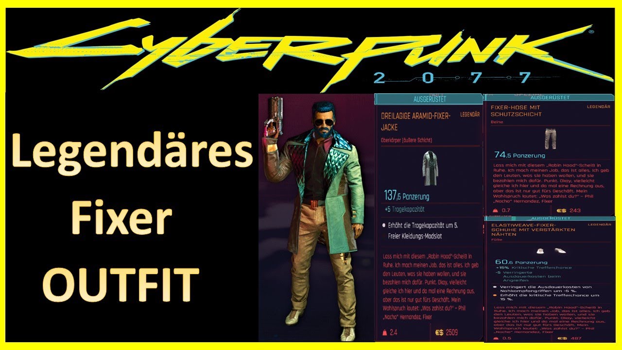 Cyberpunk 2077 | Legendäres Fixer Outfit - YouTube