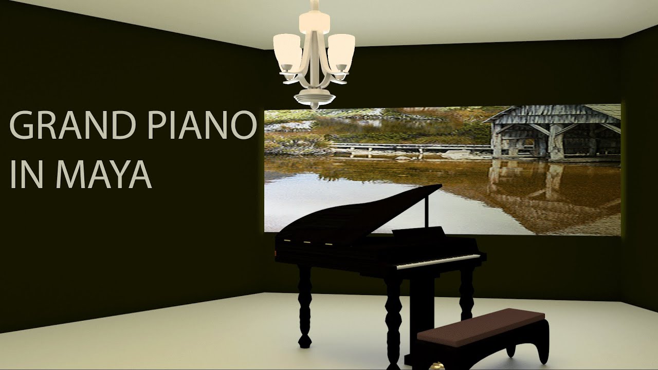 3D grand piano in maya timelapse - YouTube