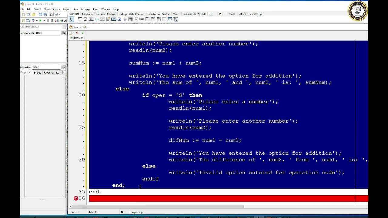 Converting Pseudocode to Pascal 01 - YouTube