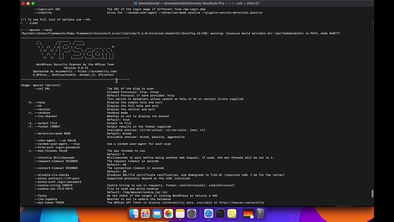 WPScan: Use Help Command line - YouTube