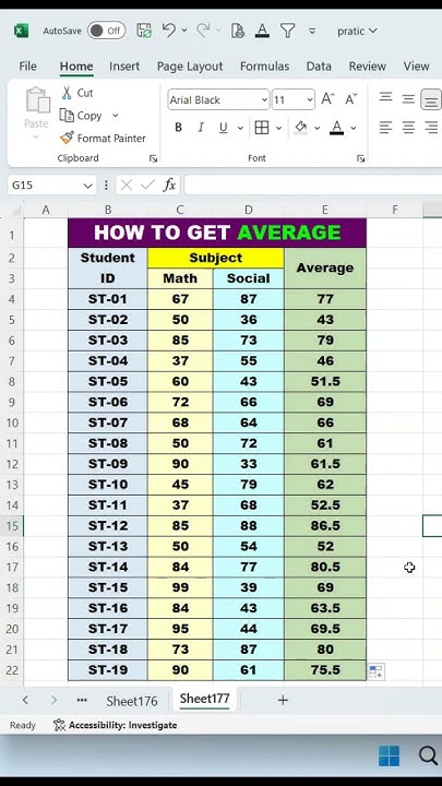 How to Get Average in Excel #excel #computerexcel #microsoftoffice # ...