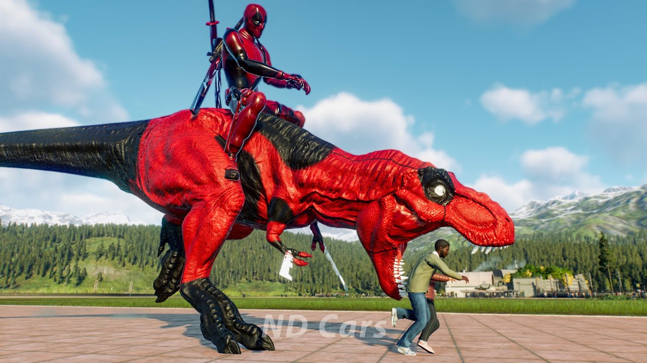 Trump Spiderman TREX VS Spiderman Indominus REX SuperHero Dinosaurs ...