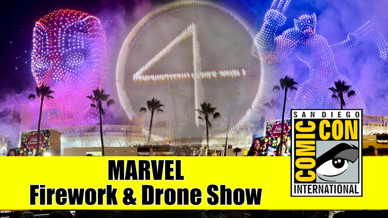 Marvel Studios Firework & Drone Show | Comic Con 2024 (Deadpool, Fantastic 4, Galactus) - YouTube