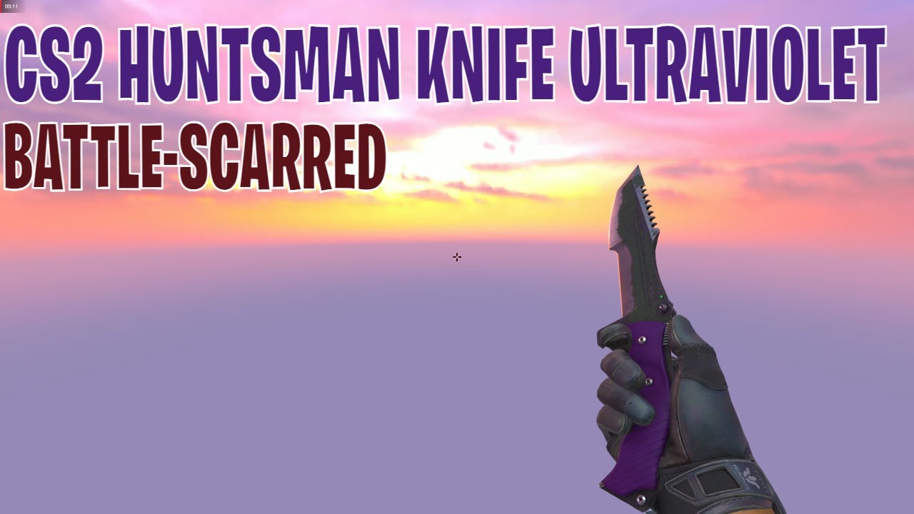 Huntsman Knife Ultraviolet (Battle-Scarred) | CS2 Skin Showcase #447 ...