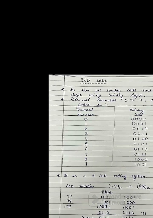 Binary arithmetic and BCD codes 📝 - YouTube