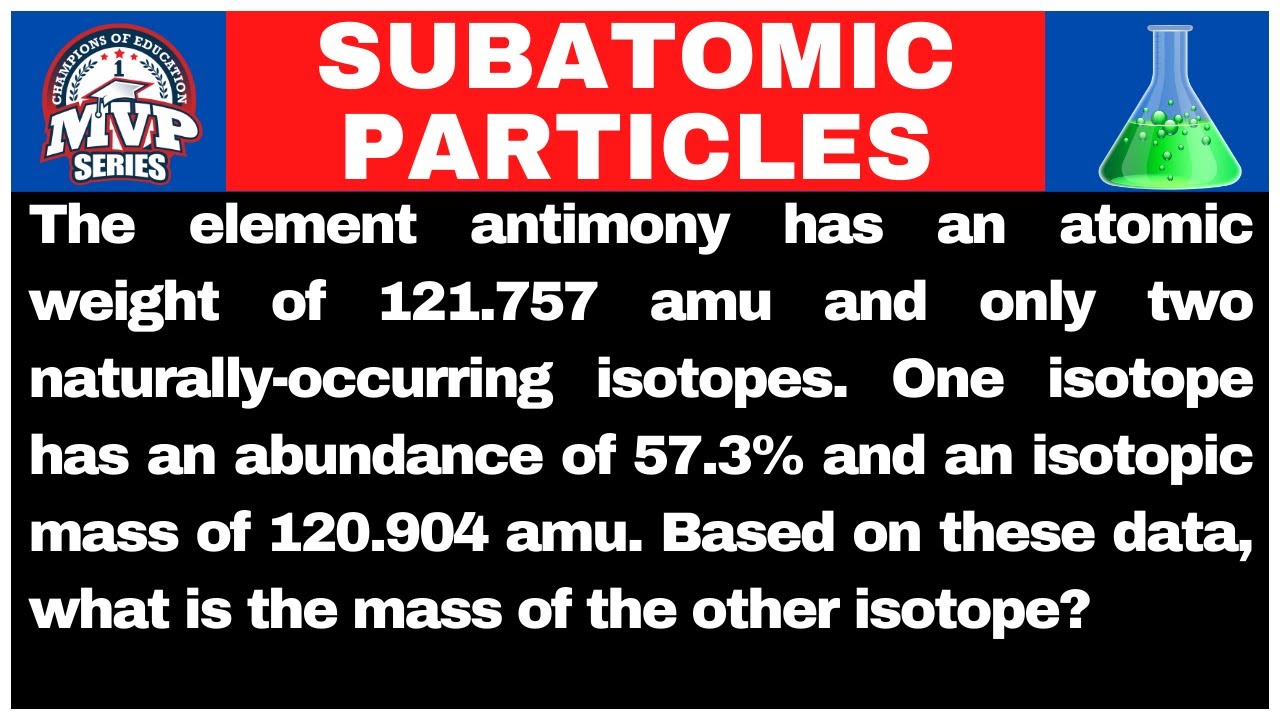 Find the atomic mass of an isotope given two isotopes of antimony - YouTube