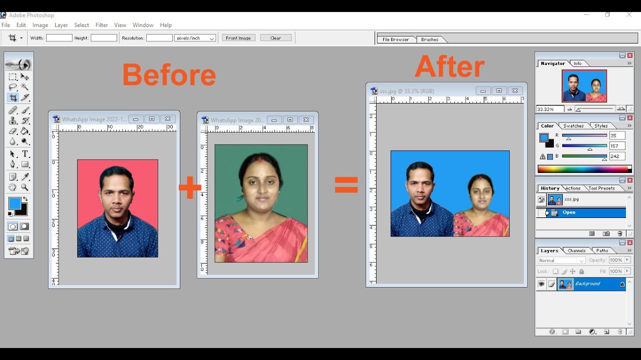 how to join photo in photoshop how to make two photo join in photoshop ...